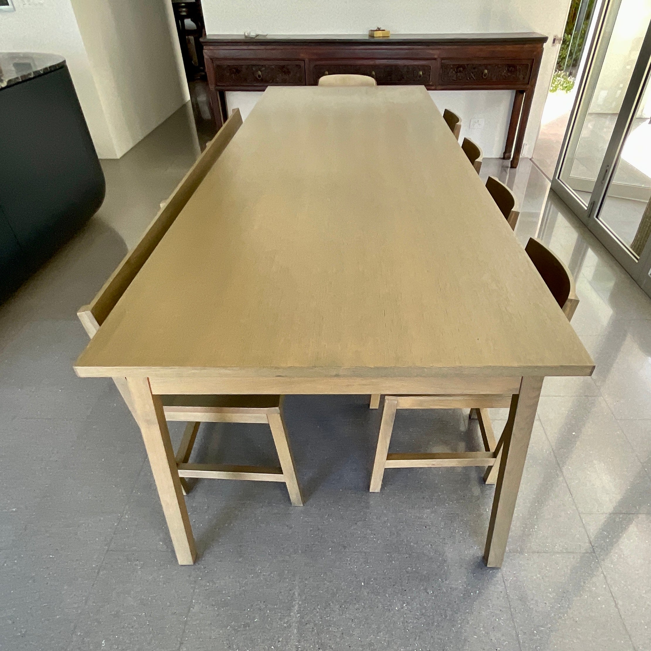 Moooi Shaker Table Bench & 4 Chairs Stained Oak | HFOC – Home Furniture ...