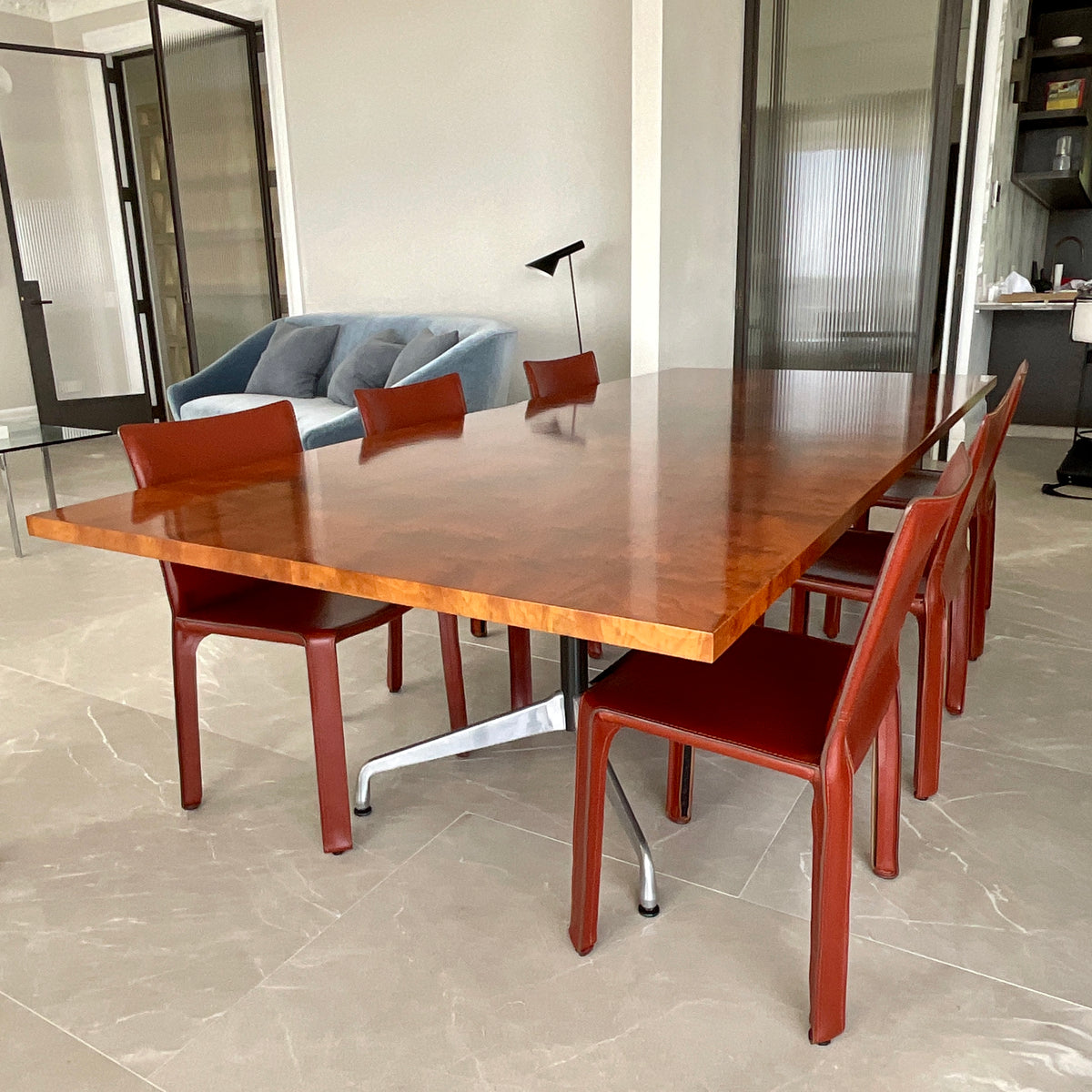 Eames Table Base with Custom Walnut Top – Home Furniture on Consignment