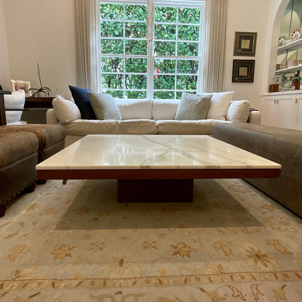 Custom Coffee Table with Marble Top – Home Furniture on Consignment