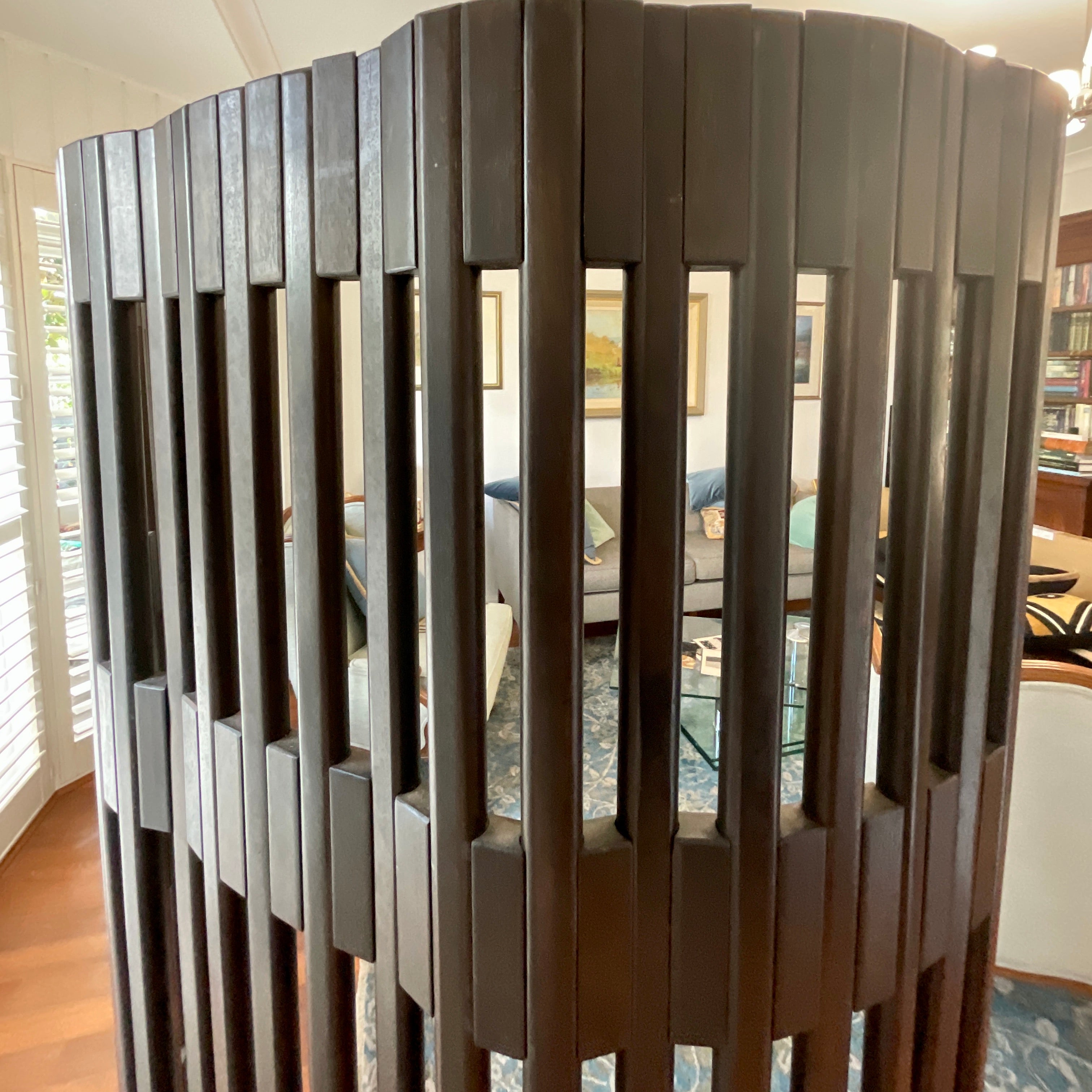 Vixo Timber Room Divider Dark Hardwood Screen | HFOC – Home Furniture ...