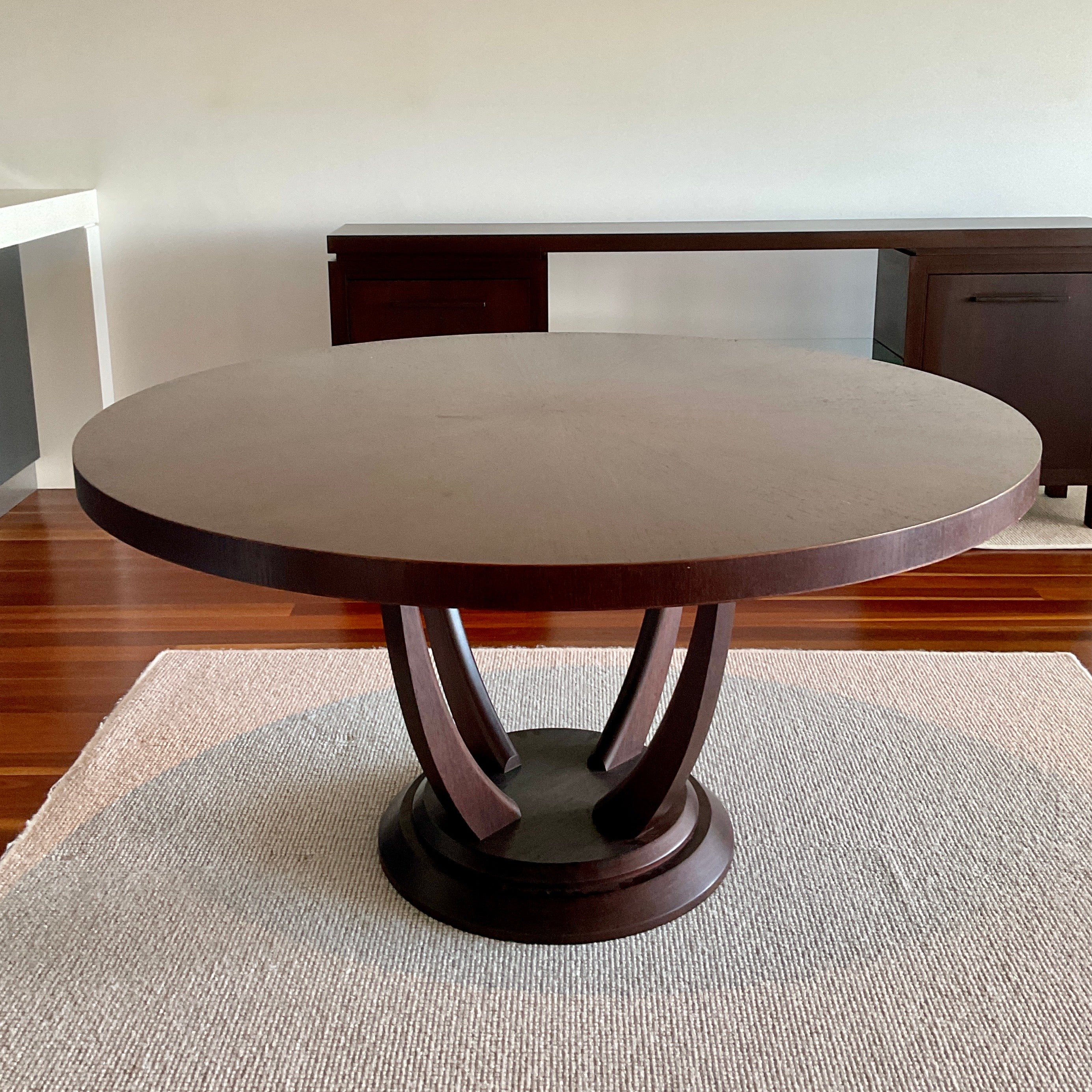 James Salmond Sunburst Veneer Pedestal Dining Table | HFOC – Home ...