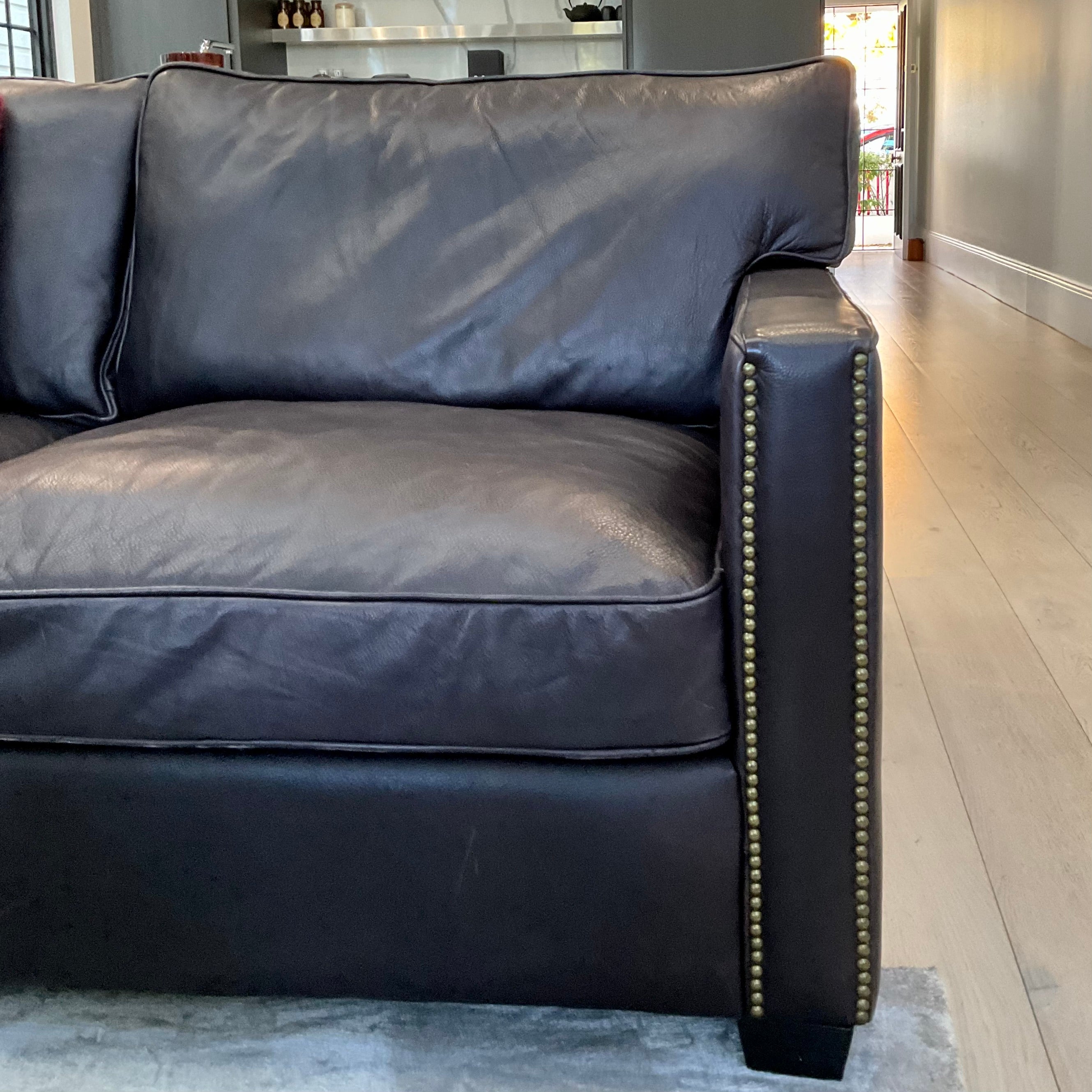Timothy Oulton Viscount William Two Seat Sofa Black Leather | HFOC ...