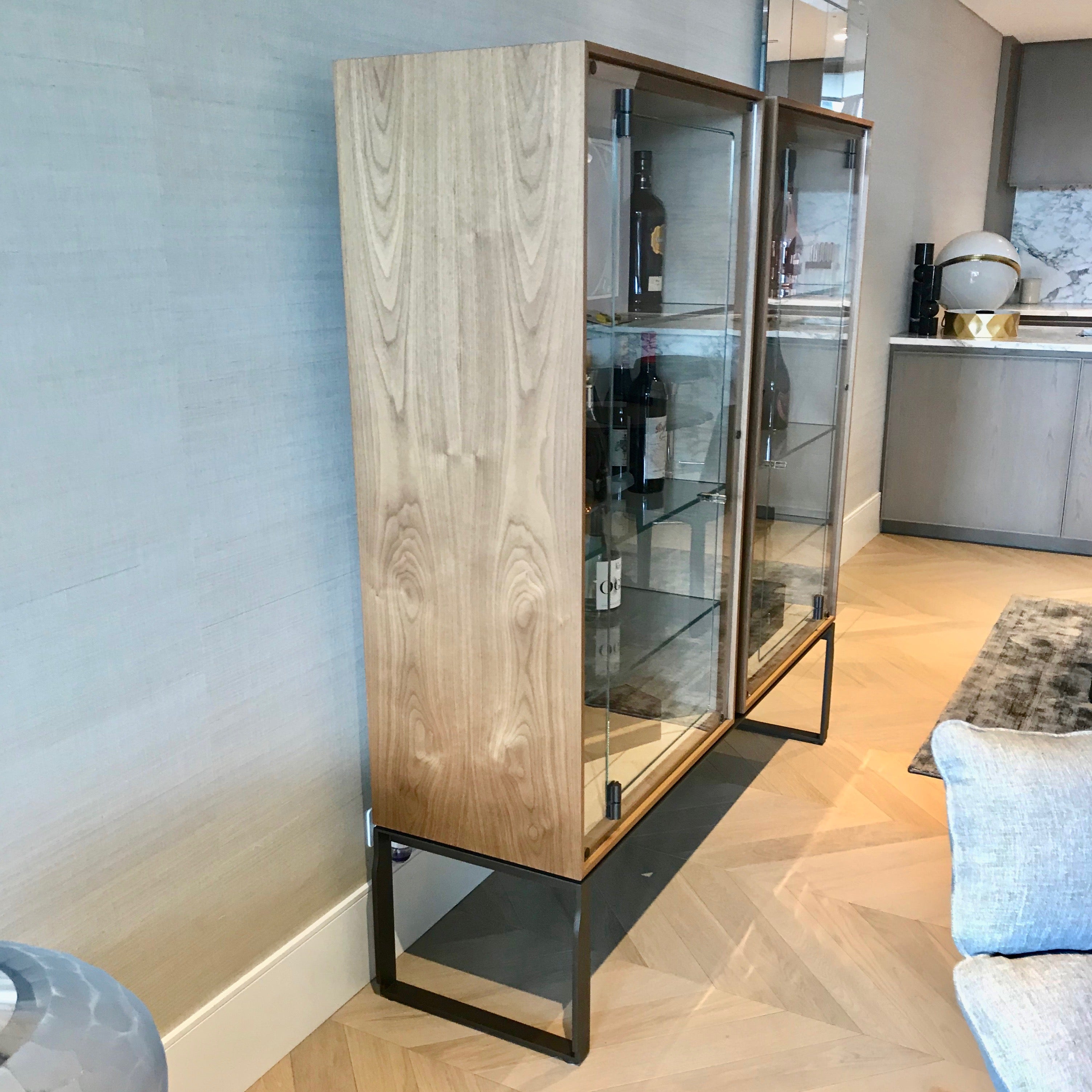 Giorgetti Ael Walnut Display Cabinet | HFOC – Home Furniture on Consignment