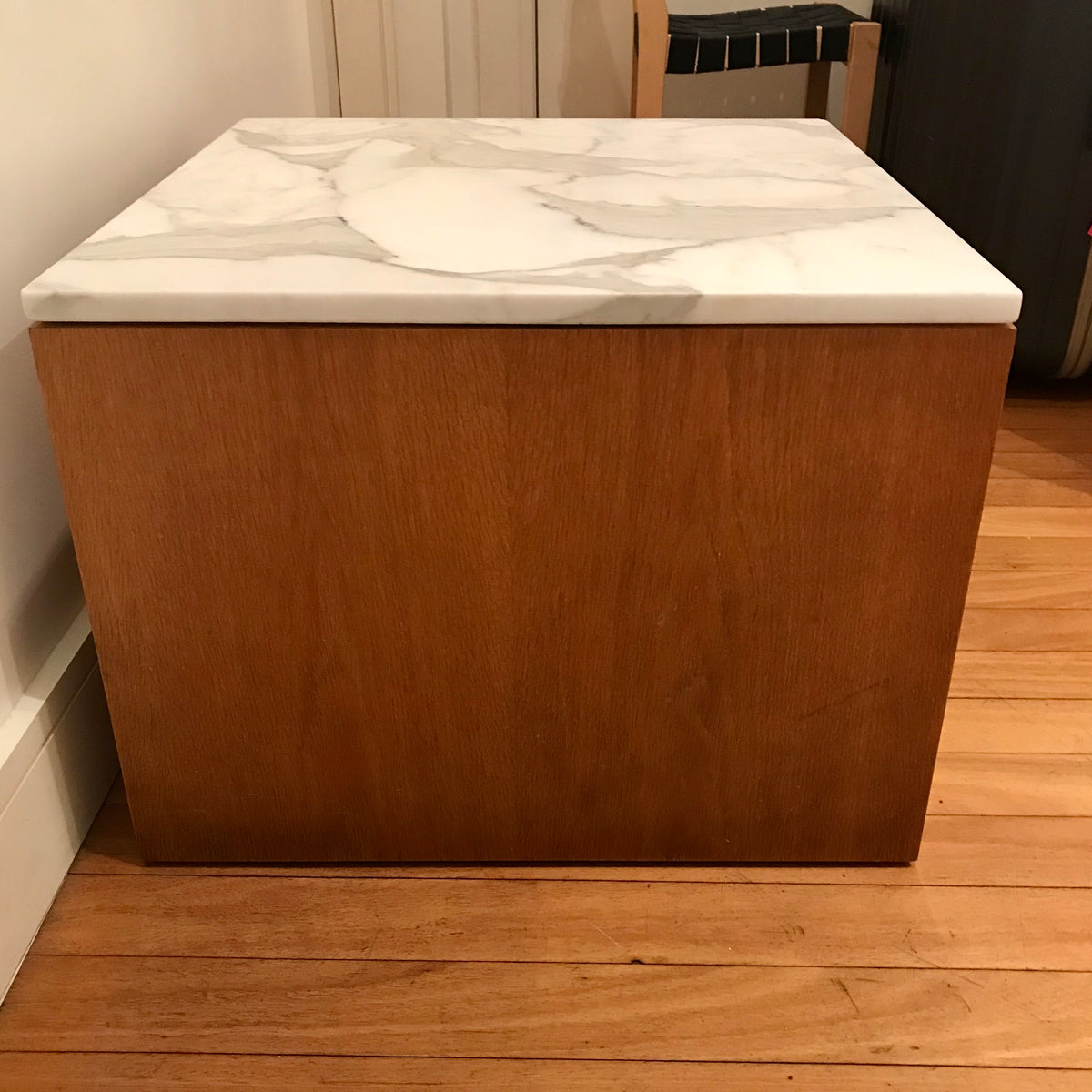 Custom Square Table with Calacatta Marble Top – Home Furniture on ...