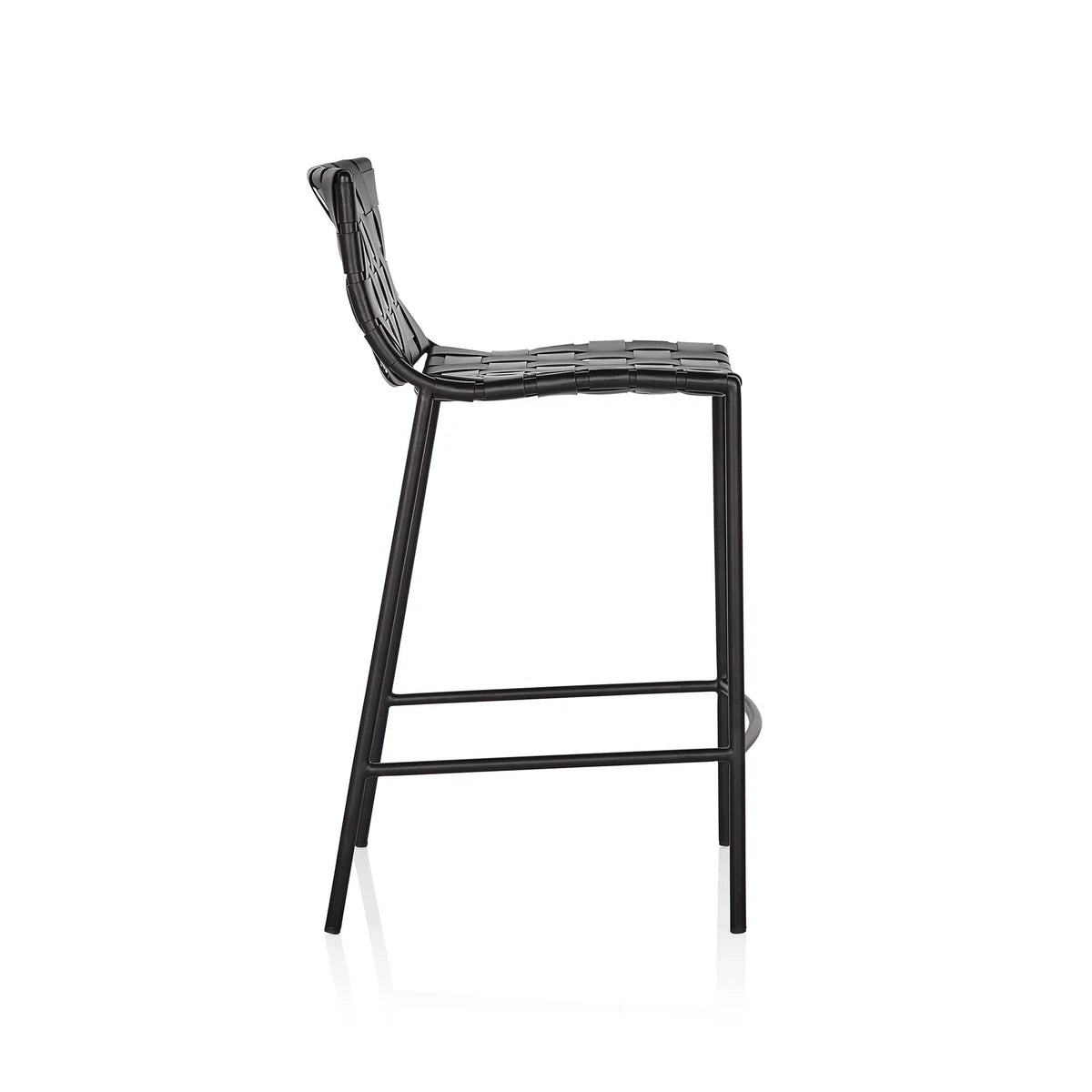 Milano Low Back Woven Leather Barstool by Coco Republic – Home ...